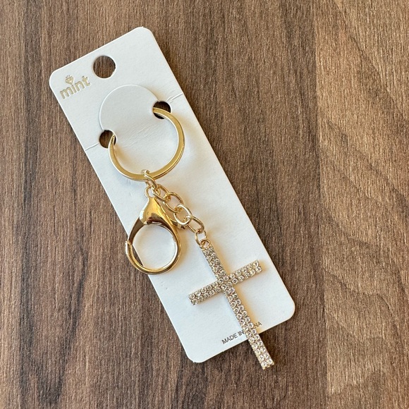 Mint | Accessories | Jesus Cross Crystal Faux Diamond Sparkly Gold ...